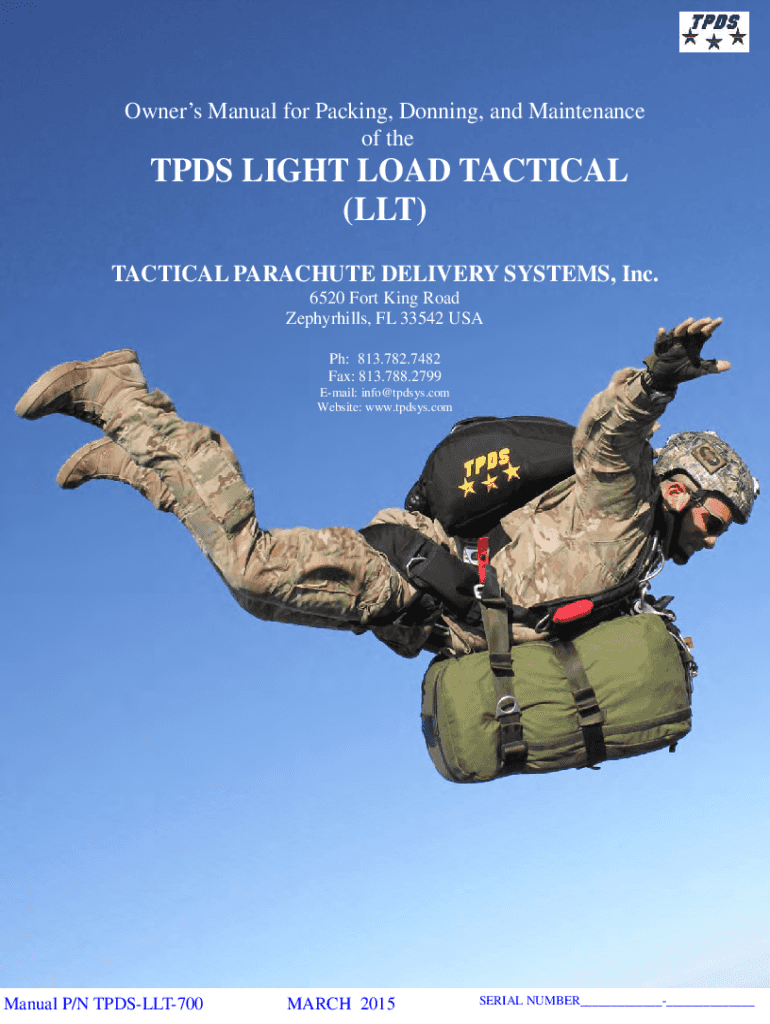 Fillable Online Tactical Parachute Delivery Systems, Inc.Manufacturing ...