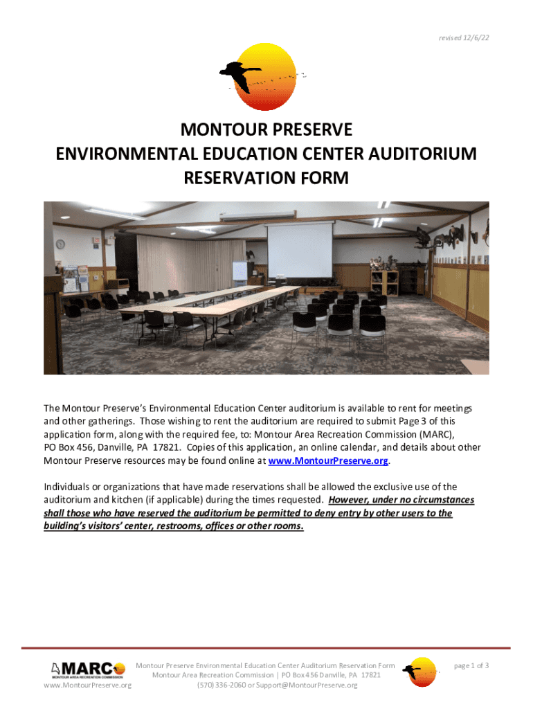 Fillable Online Montour-Preserve-2022-pavilion-reservation-form- ... Fax Email Print - pdfFiller