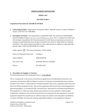 Fillable Online LIMITED SOURCES JUSTIFICATION ORDERS SAT FAR ... Fax ...