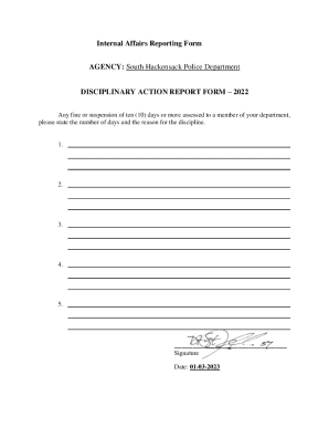 Fillable Online Appendix B - Internal Affairs Report Form Fax Email ...