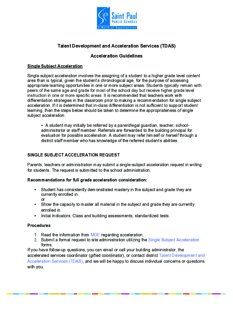 Fillable Online Talent Development and Acceleration Services (TDAS ...