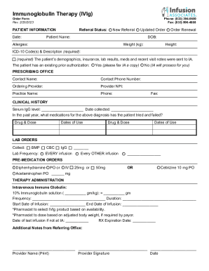 Fillable Online Immunoglobulin-Therapy-IVIg-Order-Form. ... Fax Email ...