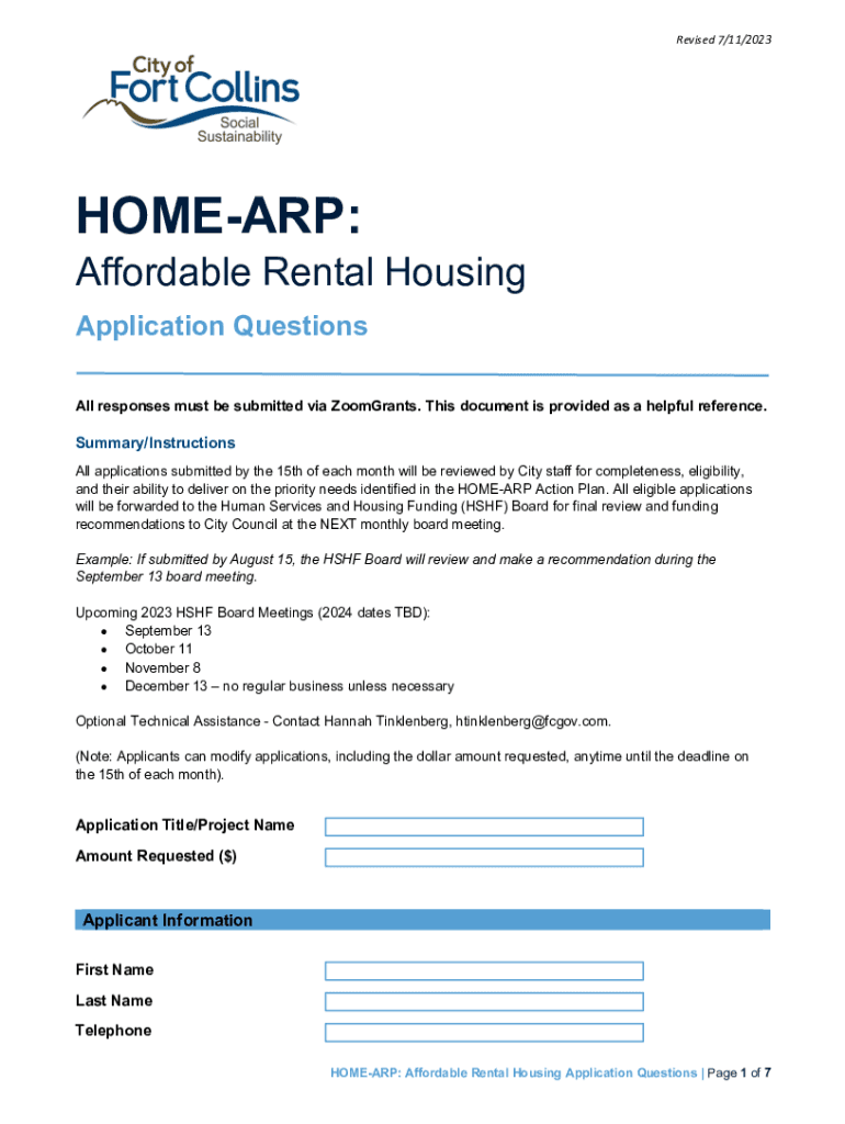 Fillable Online Final--HOME-ARP Application Questions - Affordable ...