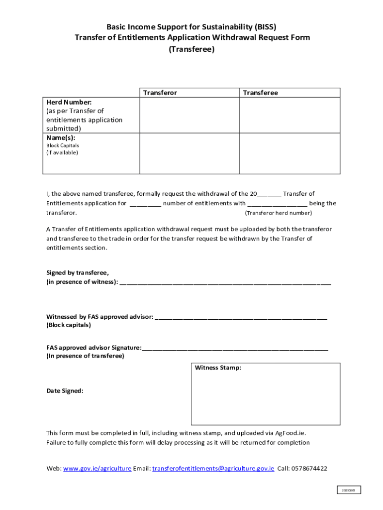 Fillable Online Basic Income Support for Sustainability (BISS) Transfer ...