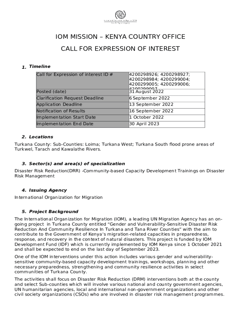 call for expression of interest pre-selection of implementing ...