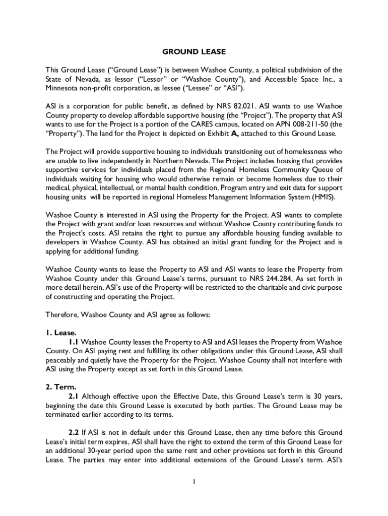 Fillable Online ground lease Fax Email Print - pdfFiller