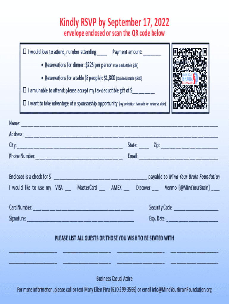 Fillable Online envelope enclosed or scan the QR code below Fax Email Print - pdfFiller