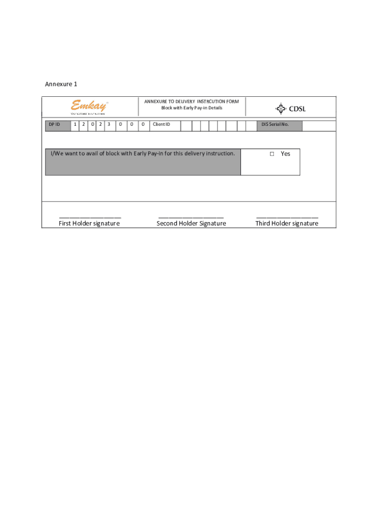 Fillable Online Instruction Slip for Delivery / Receipt Fax Email Print ...