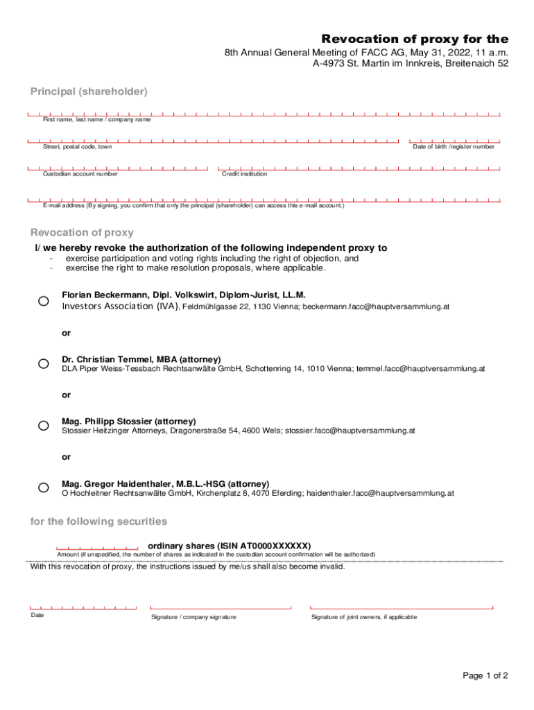 Fillable Online Free Power of Attorney Revocation Form - PDFWord ...