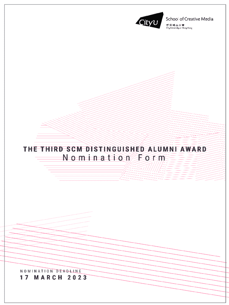 Fillable Online CITYU SCM Distinguished Alumni Award - Nomination Form Fax Email Print - pdfFiller