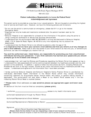 Fillable Online Patient Portal Consent Form Acknowledgement and ...