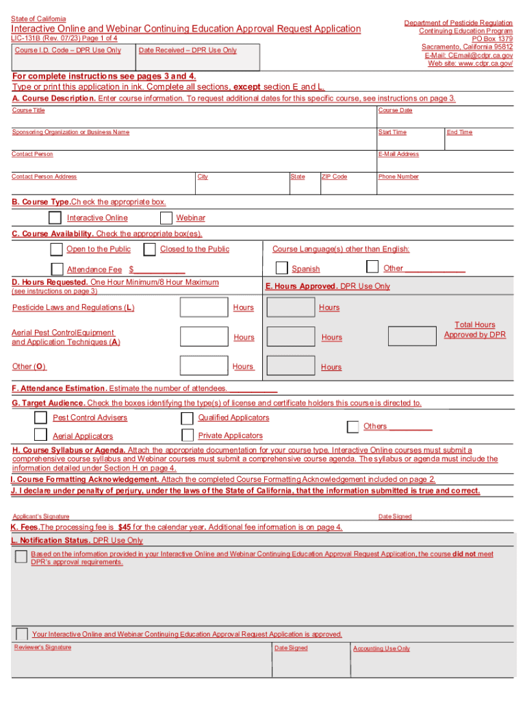 Fillable Online DPR 22-003 Text of Final Regulations - Interactive Online and Webinar Continuing ...
