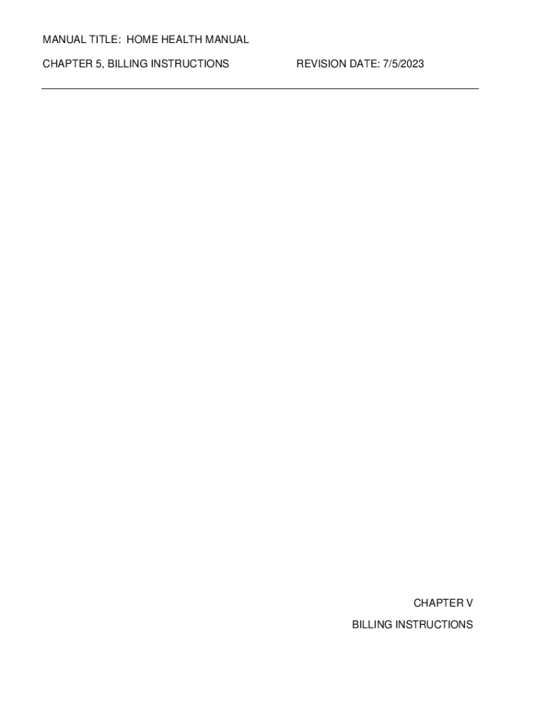 Fillable Online CHAPTER 5, BILLING INSTRUCTIONS Fax Email Print - pdfFiller