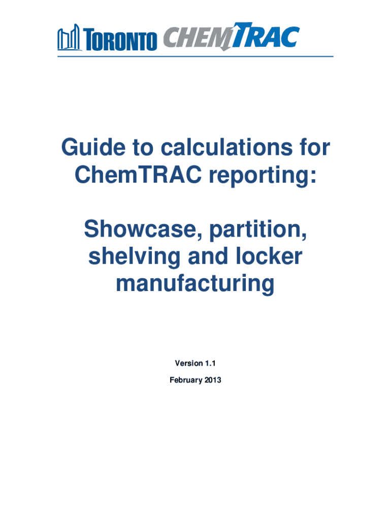 Fillable Online Guide to calculations for ChemTRAC reporting: Frozen ...