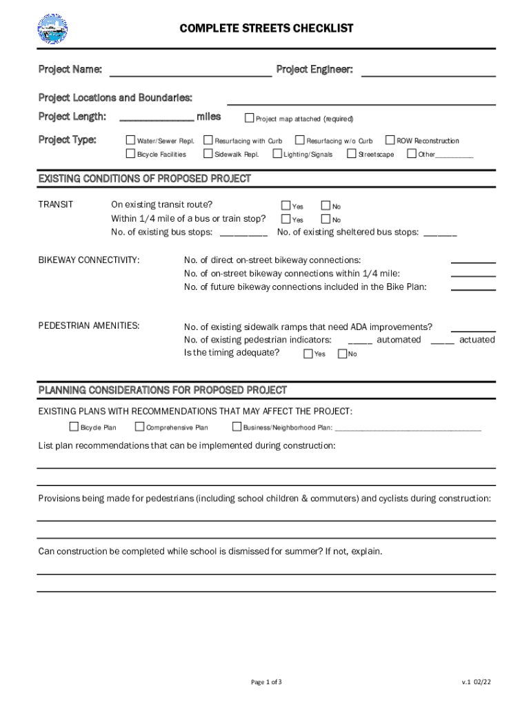 Fillable Online Historic Downtown Complete Streets Project Fax Email ...