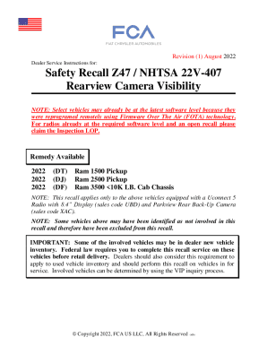Fillable Online Ford recalls 462000 vehicles for rear camera display ...