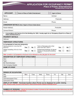 Fillable Online application-for-occupancy-permit-for-a-place-of-public ...