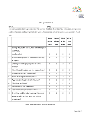 Fillable Online STOP-Bang Score and Obstructive Sleep Apnea Fax Email ...