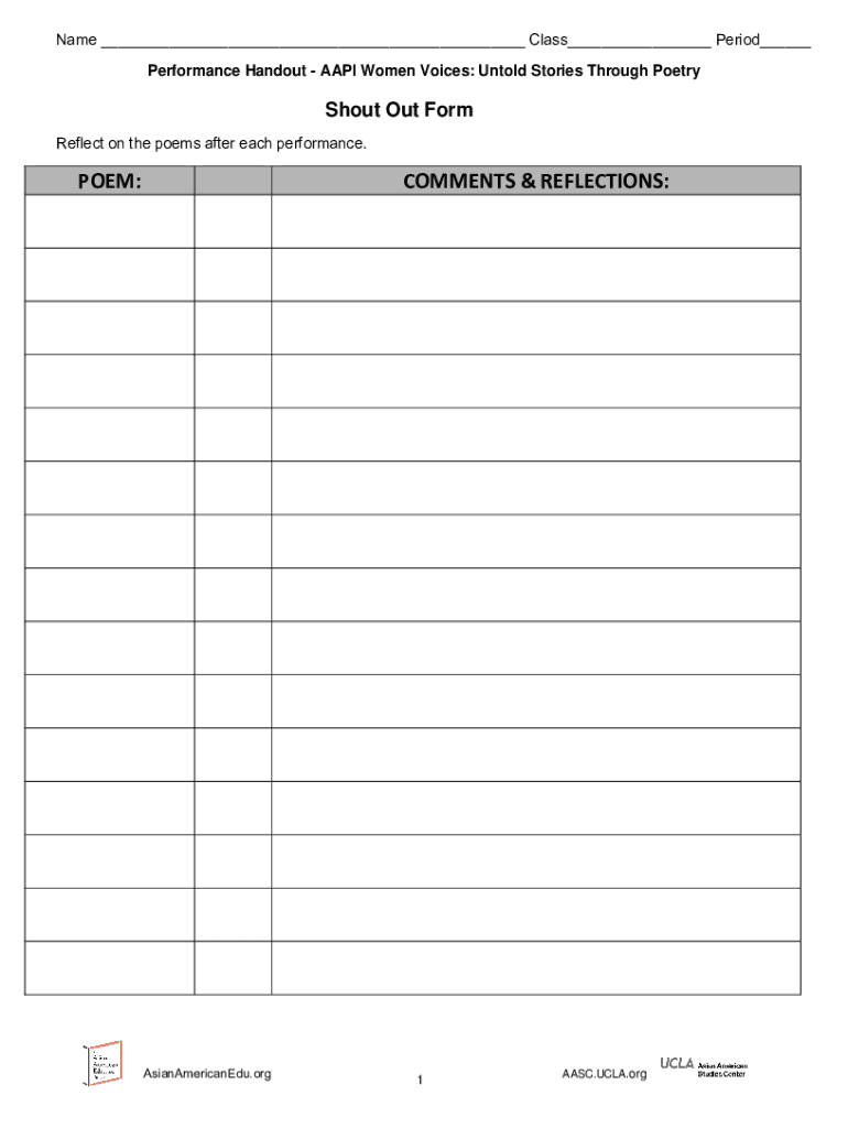 Fillable Online 'Today, I Am A Witness To Change': A Crowdsourced Poem ...