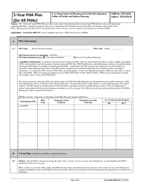 Fillable Online Supplement to HUD Form 50075-ST(1): Plan Elements ...