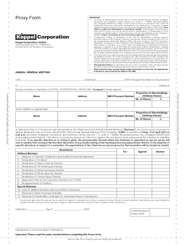 Fillable Online APPENDICES TO THE NOTICE OF ANNUAL GENERAL ... Fax Email Print - pdfFiller