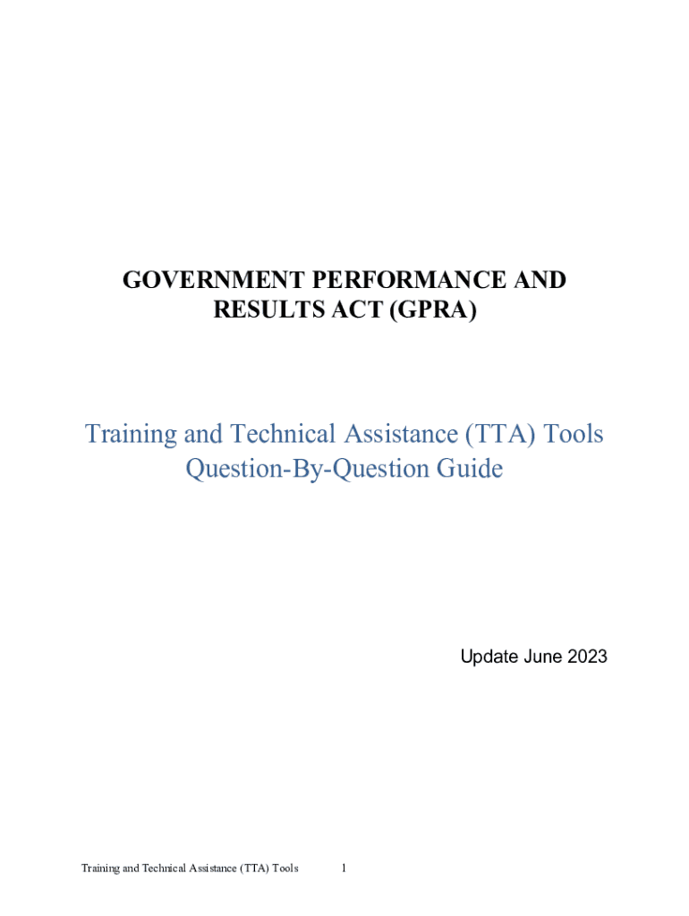 Fillable Online CSAT GPRA Training and Technical Assistance (TTA) Tools ...