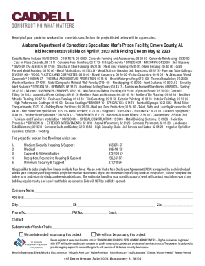 Fillable Online Alabama Department of Corrections Specialized Men's ...