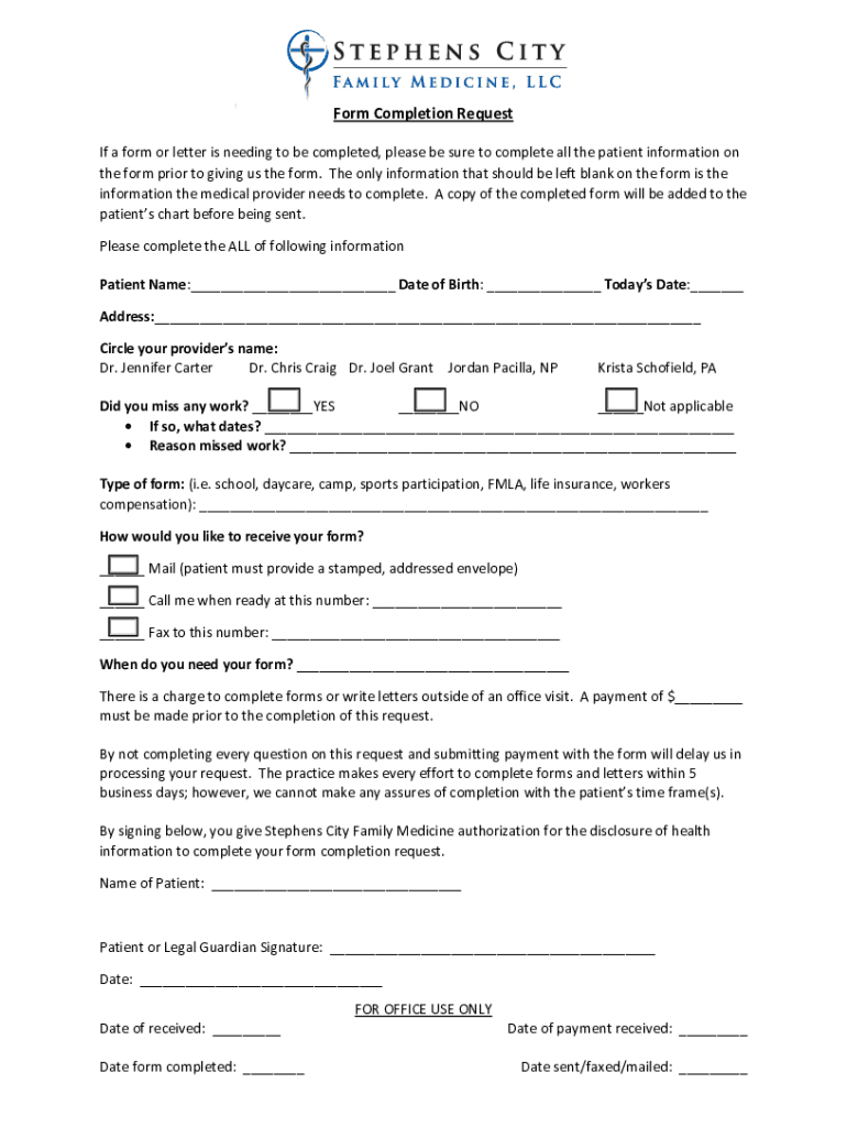 Fillable Online Form Completion Request Fax Email Print - pdfFiller