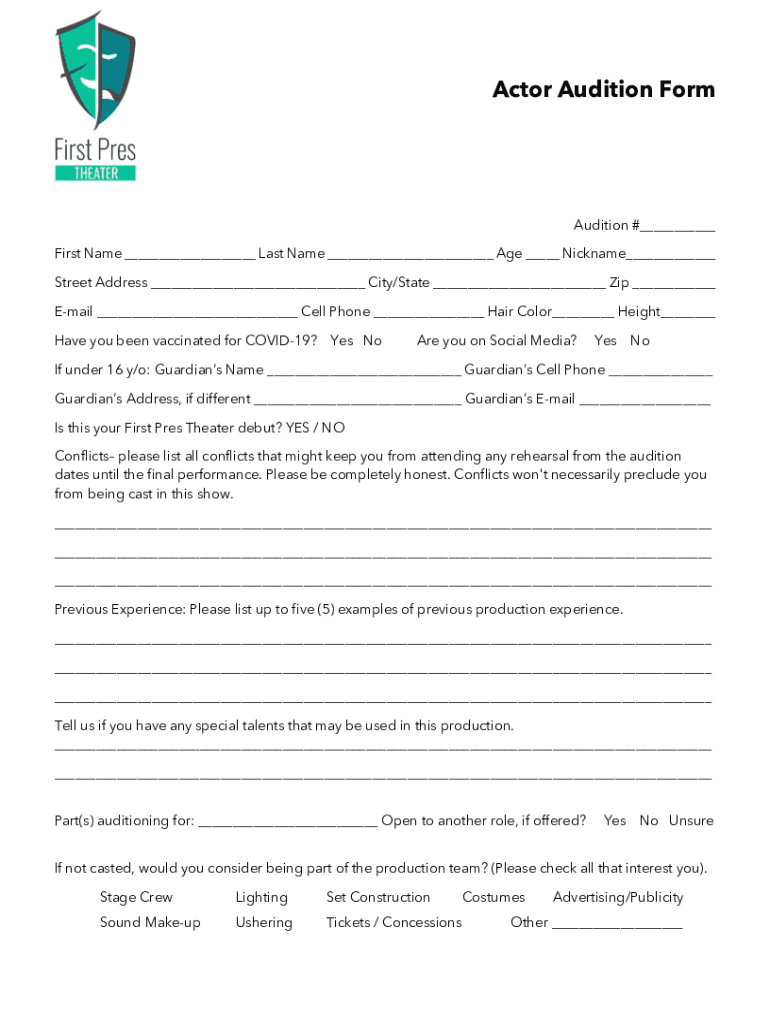 Fillable Online What to Expect at a Film or TV Audition Fax Email Print ...