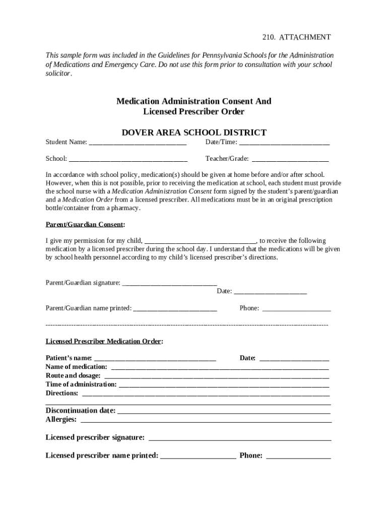 Medication Administration Consent And Licensed ... Doc Template | pdfFiller