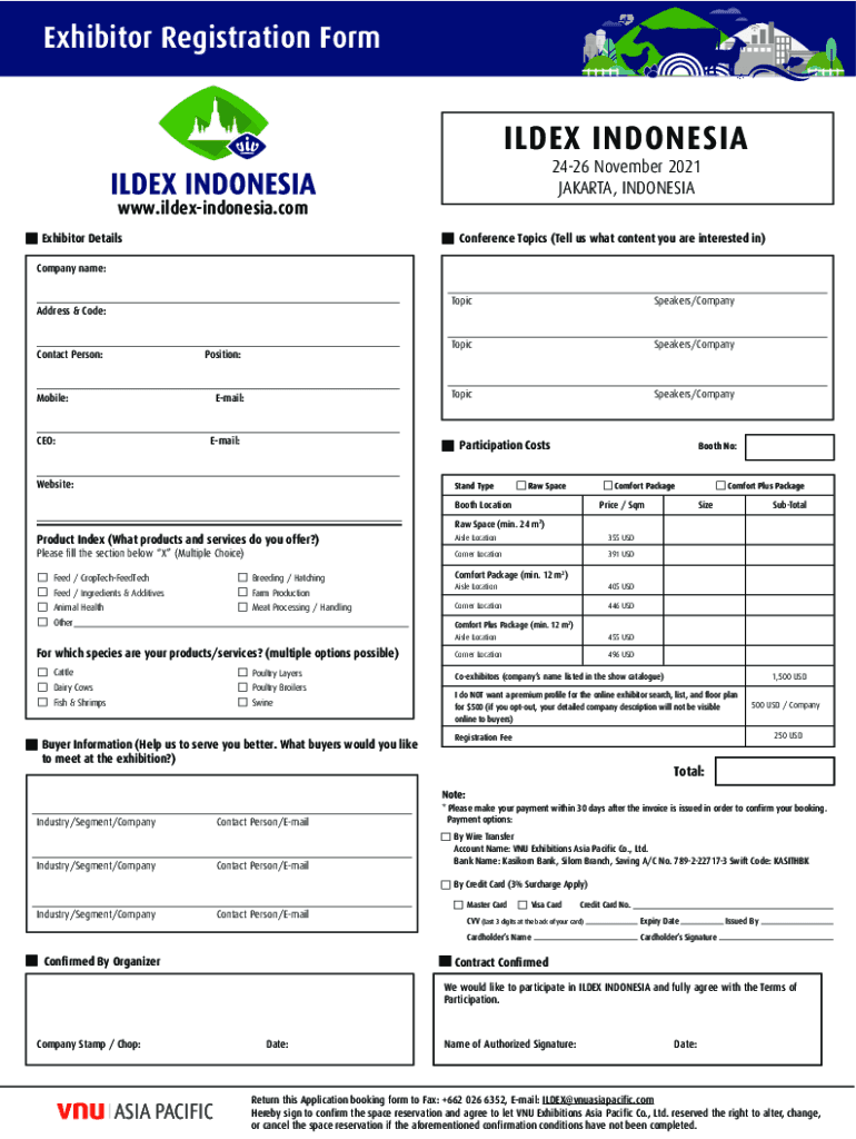 Fillable Online ILDEX Indonesia-Application Form new Fax Email Print ...