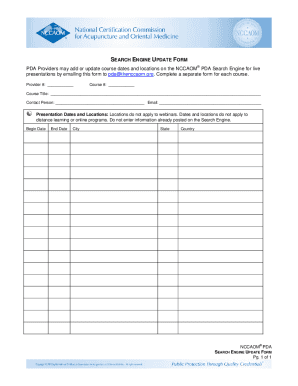 Fillable Online search engine update form Fax Email Print - pdfFiller