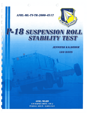 Fillable Online P-18 Suspension Roll Stability Test. The Aircraft ...