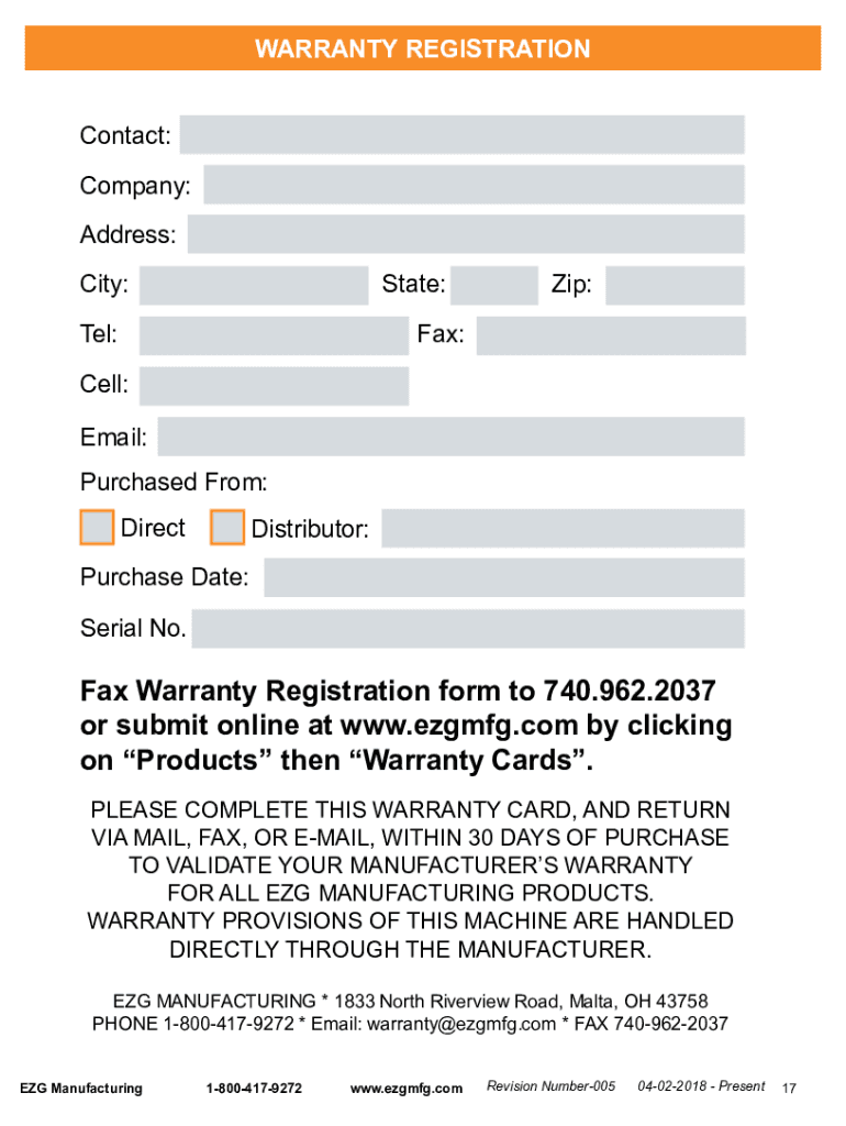 Fillable Online Fillable Online GH75 Grout Hog - EZG Manufacturing Fax ...