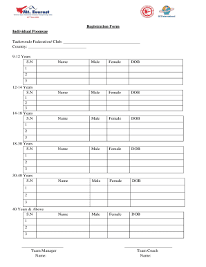 Fillable Online Forms (Sport Poomsae and Open Style) Fax Email Print ...
