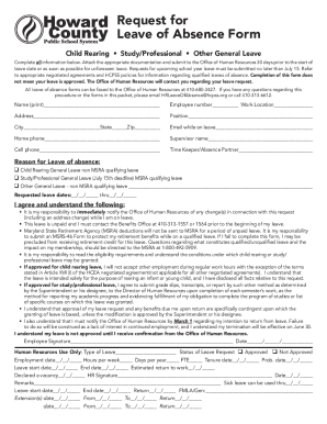 Fillable Online childrearing-professional-general-leave-request-packet ...