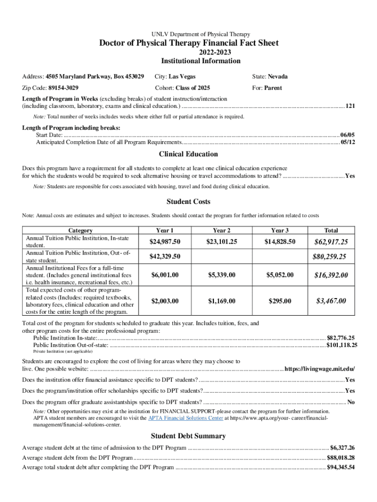 Fillable Online DPT Financial Fact Sheet Fax Email Print - pdfFiller