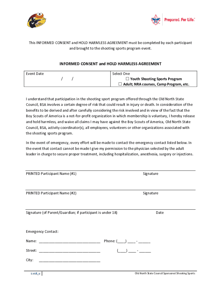 Fillable Online INFORMED CONSENT and HOLD HARMLESS ... Fax Email Print - pdfFiller