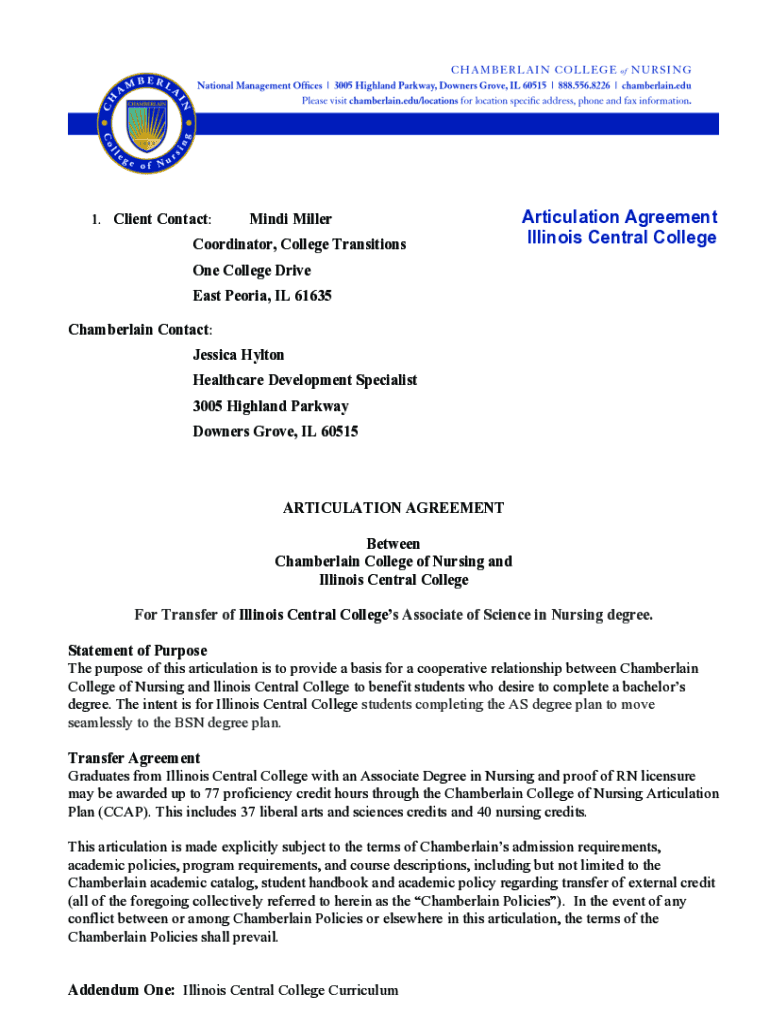 Fillable Online RN-BSN Articulation Agreement 042016.docx Fax Email Print - pdfFiller