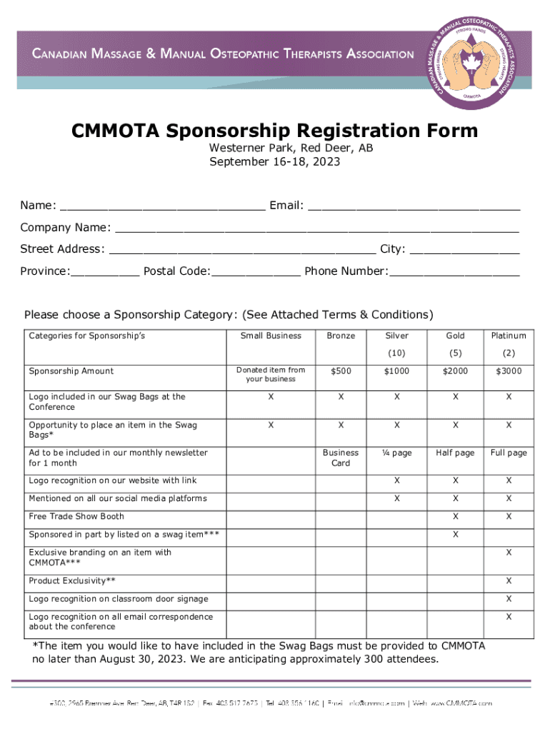Fillable Online CMMOTA Trade Show Registration Form Fax Email Print ...