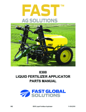 Fillable Online 8300 Liquid Fertilizer Applicator Parts Manual Fast ...