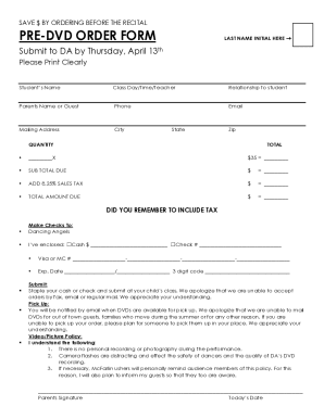 Fillable Online 2017 DVD Order Form.doc Fax Email Print - pdfFiller