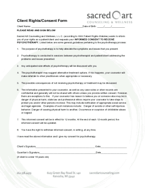 Fillable Online Client Rights/Consent Form Fax Email Print - pdfFiller