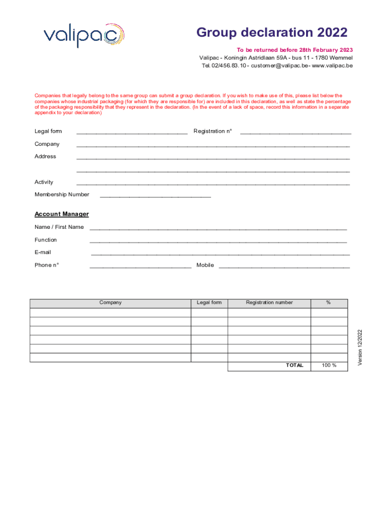 Fillable Online Simplified declaration based on turnover of 2022 Fax Email Print - pdfFiller