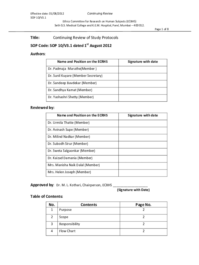 Fillable Online Site Monitoring Visit SOP Code: SOP 15/V3.1 dated 1 Fax ...
