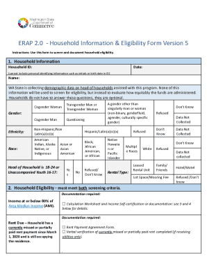 Fillable Online ERAP 2.0 Household Information & Eligibility Form V5 ...