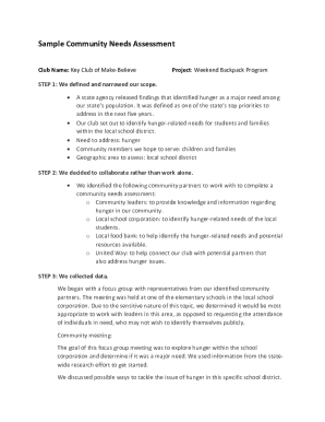 Fillable Online Sample Community Needs Assessment Fax Email Print ...