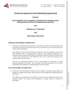 Fillable Online Consensual Agreement and Undertaking Fax Email Print ...