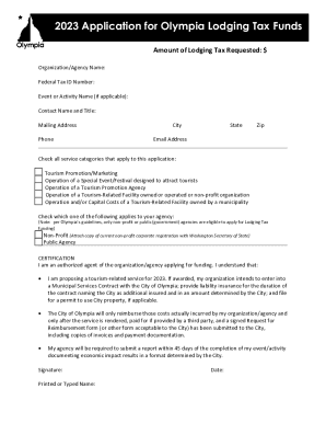 Fillable Online lodging tax facilities grant program - application for 2024 ... Fax Email Print ...