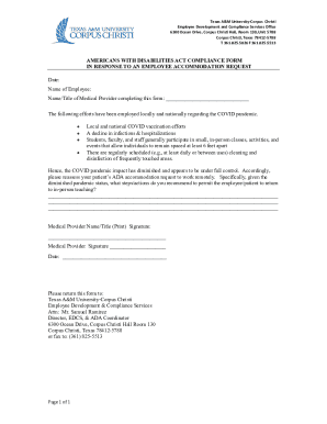 Fillable Online ADA Doctor Accommodation Form updatetemplate Fax Email ...